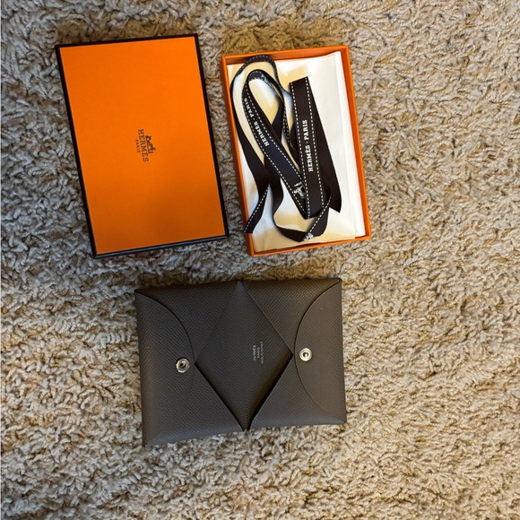 Hermes | Accessories | Herms Calvi Wallet With Box | Poshmark